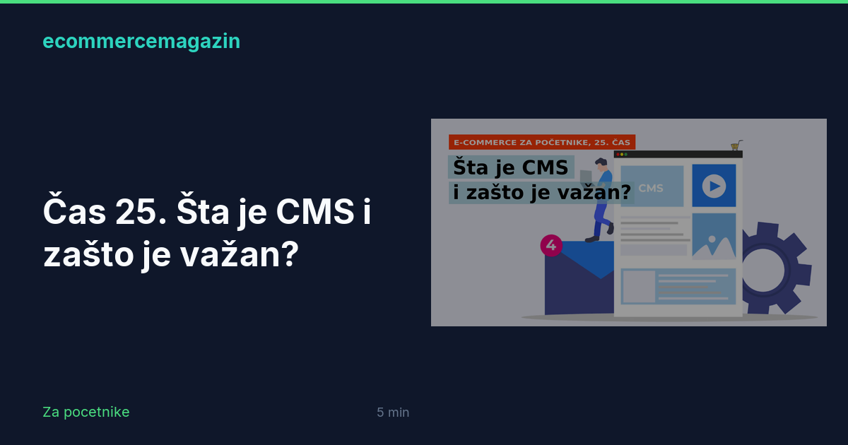 Čas 25. Šta je CMS i zašto je važan? — ecommercemagazin